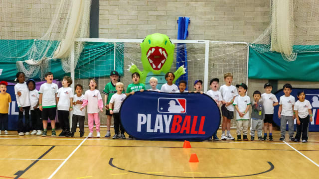 Greenwich Giants host MLB Play Ball event with dinosaur theme