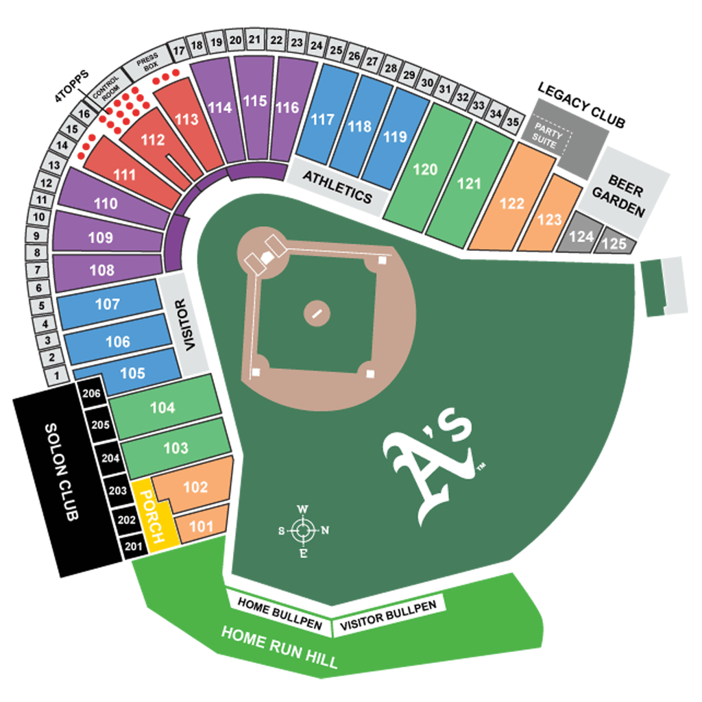 Sutter Health Park Ballpark Map | Athletics