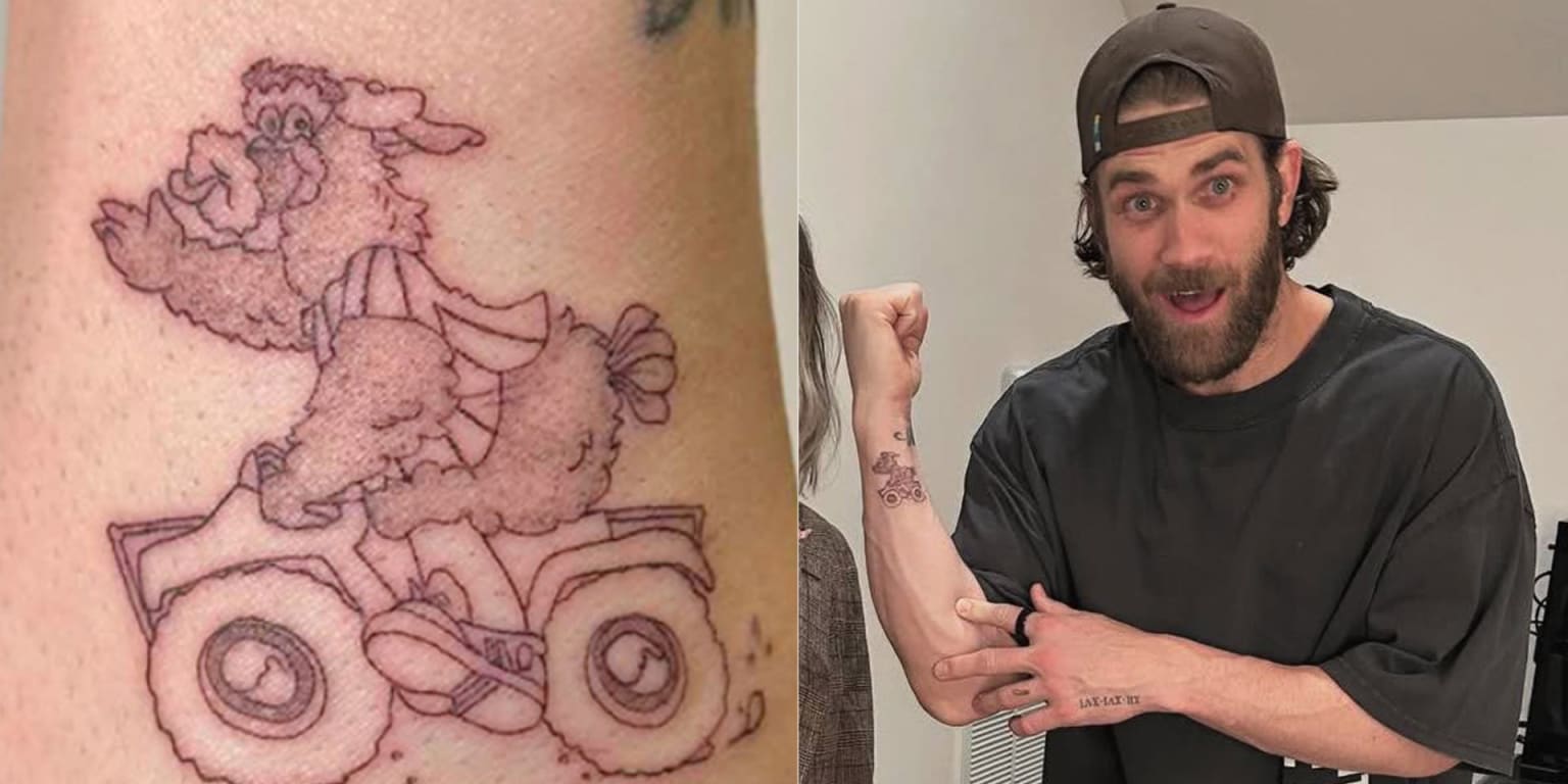 Bryce Harper gets Phanatic tattoo