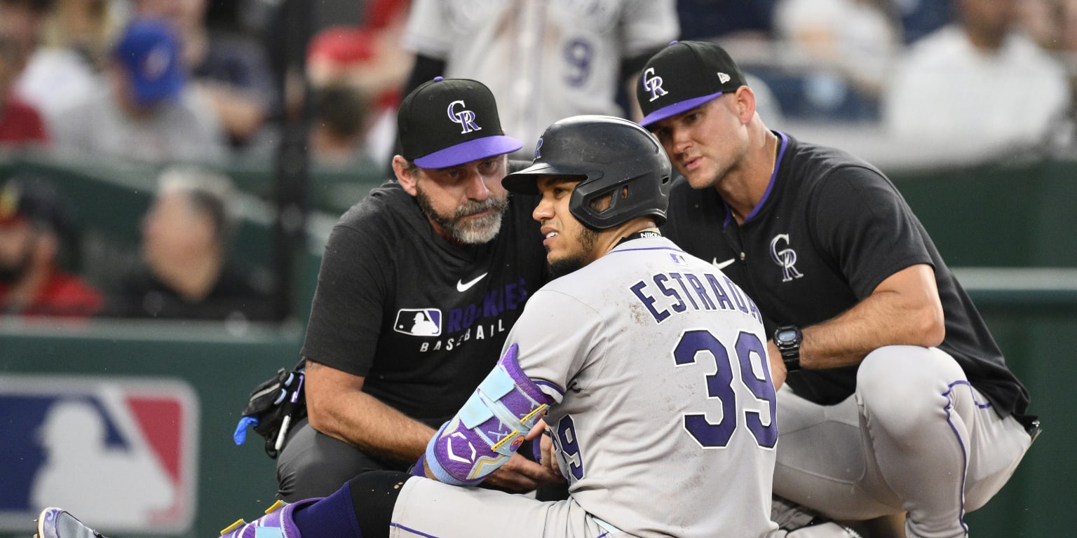 Thairo Estrada out of Rockies' lineup with right hand contusion