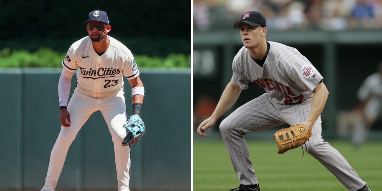 Royce Lewis learning first base from Justin Morneau