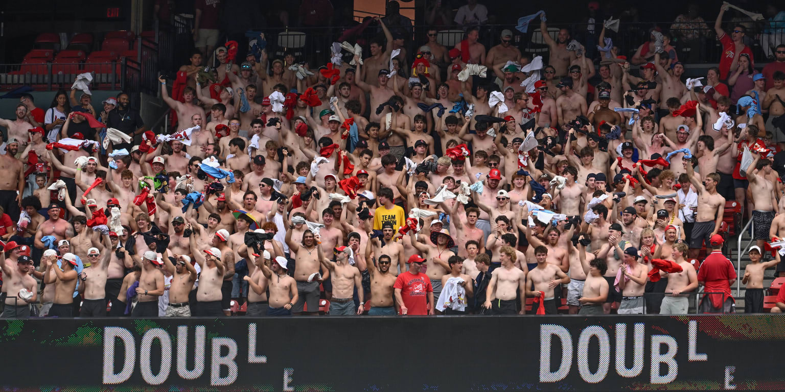 "Tarps Off" shirtless fans at Busch Stadium have energized Cardinals