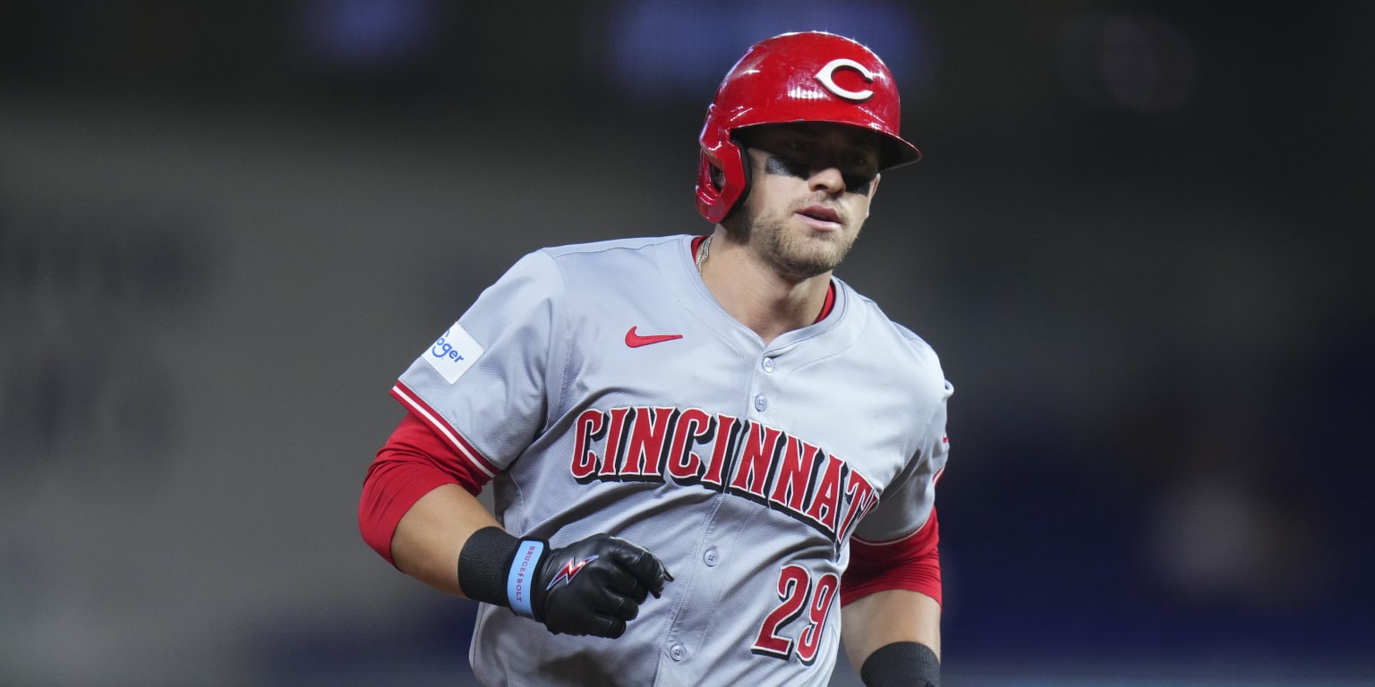 TJ Friedl hits first grand slam in Reds' loss to Marlins