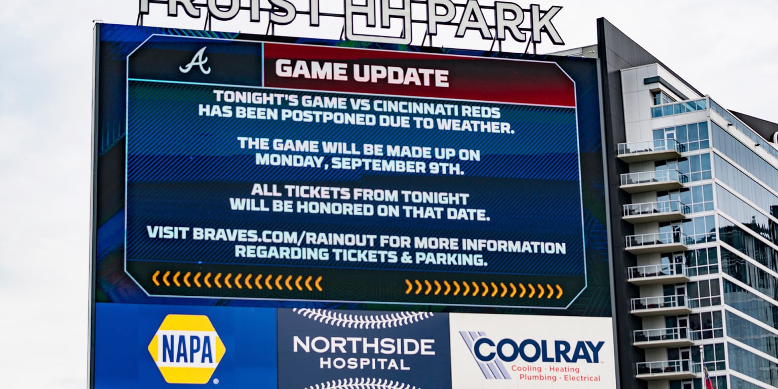 Game 2 of Braves-Reds doubleheader postponed