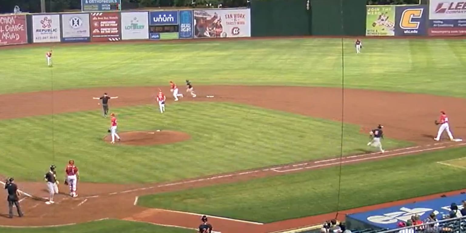 Weird broken-bat single in Minor League game