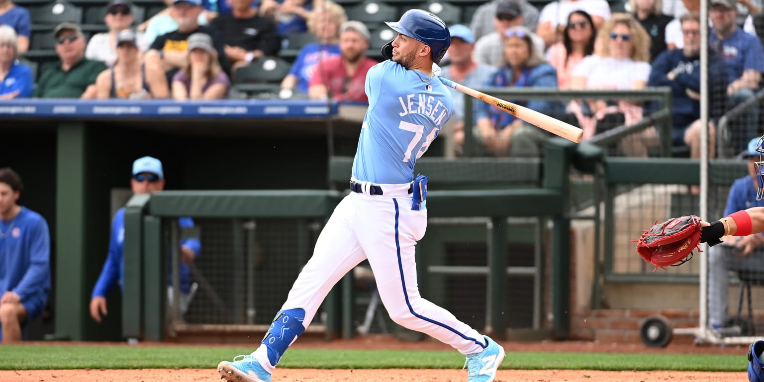 Carter Jensen gets advice from MJ Melendez