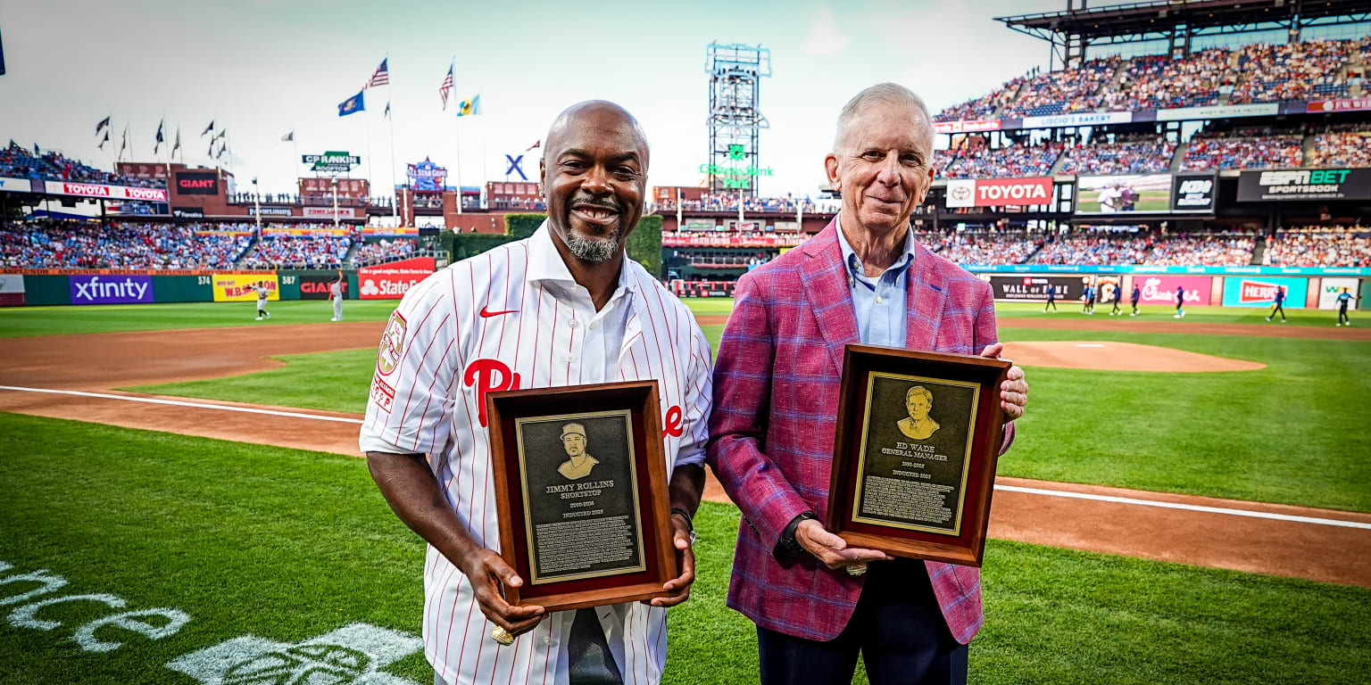 Jimmy Rollins & Ed Wade inducted into Toyota Phillies Wall of Fame ...