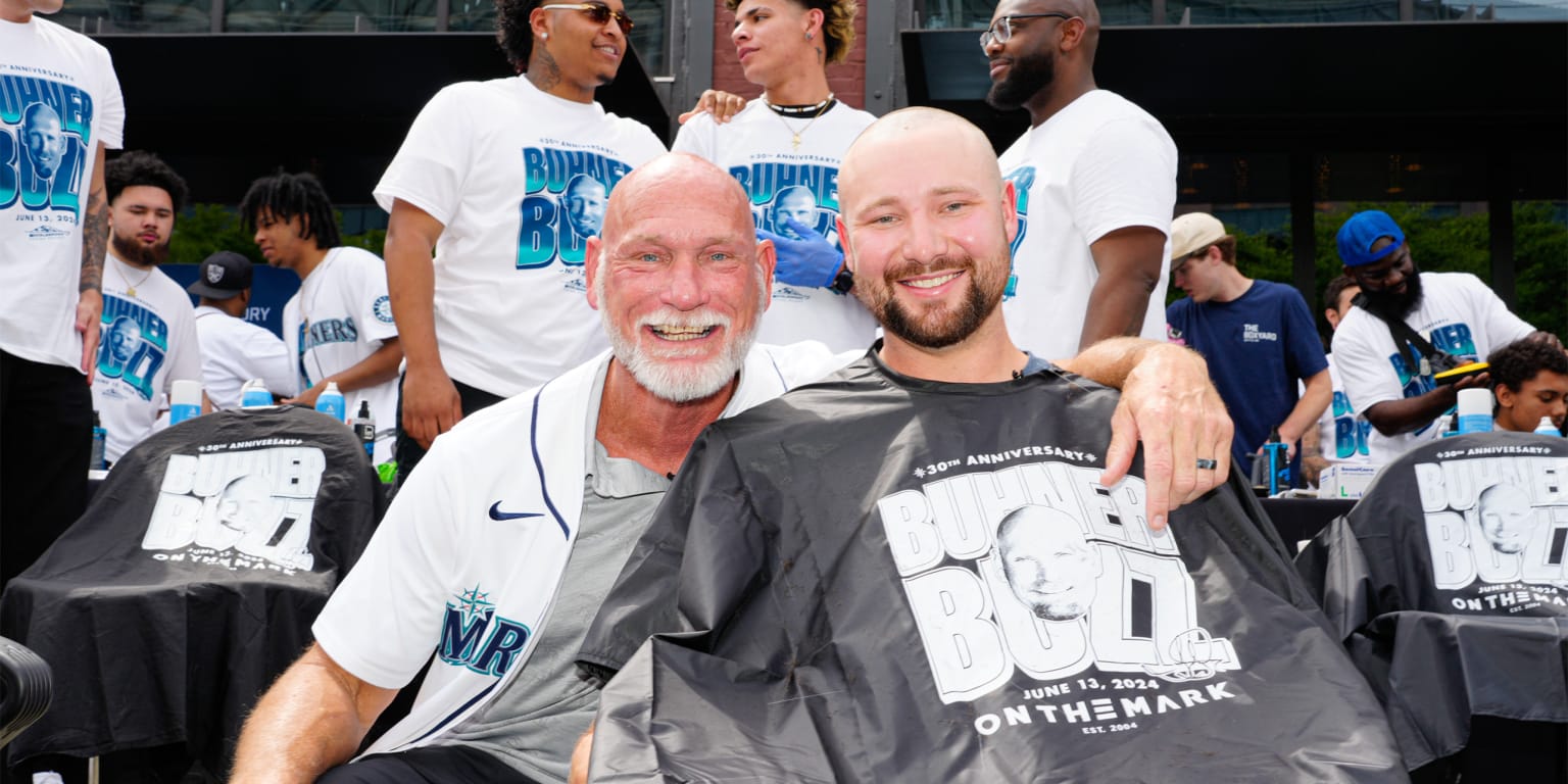 Cal Raleigh, Mariners celebrate Jay Buhner Buzz Cut Night