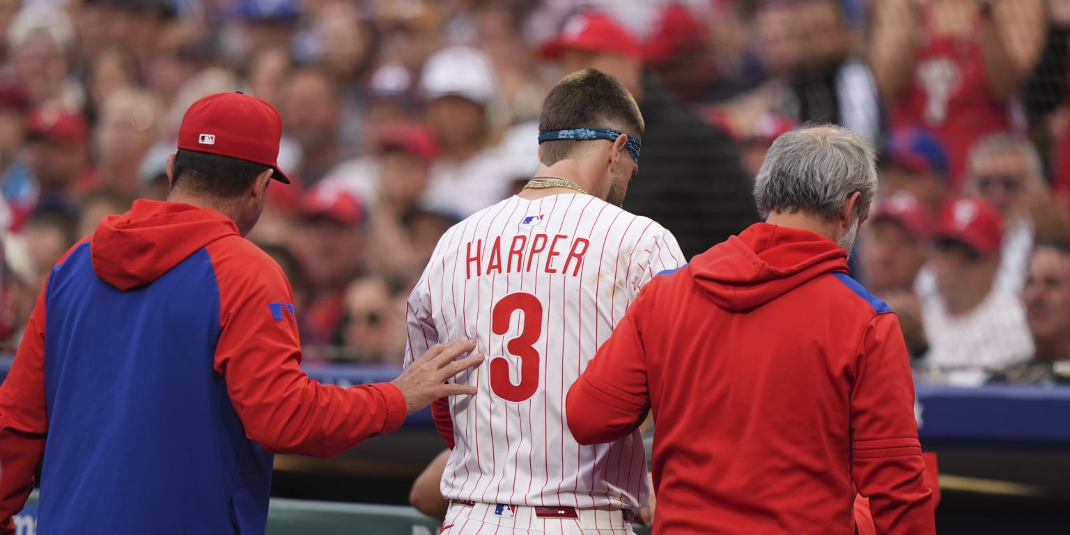 Bryce Harper misses third straight game after hit-by-pitch on elbow