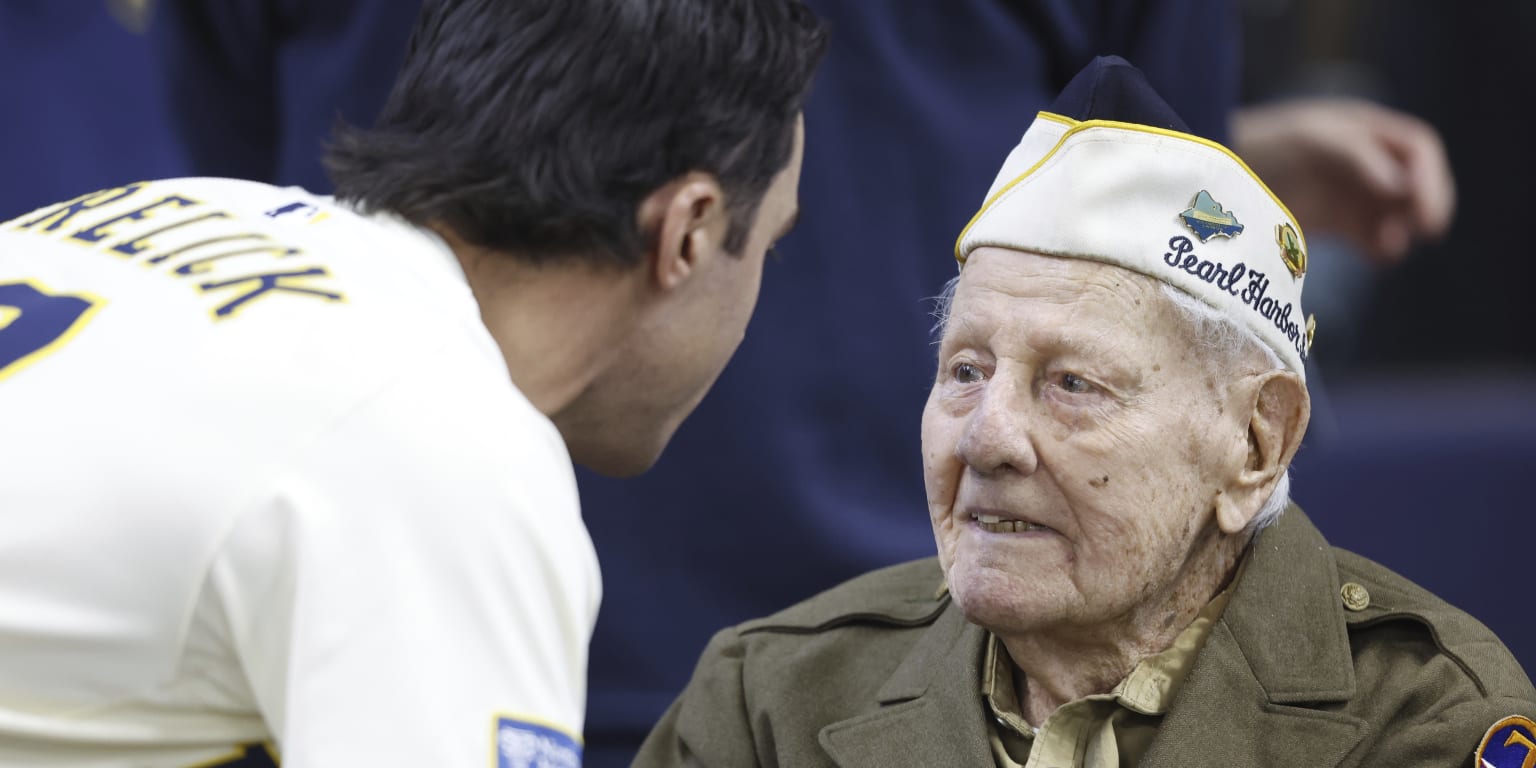 Ed Miklavcic, WWII vet and Pearl Harbor survivor, throws out first ...