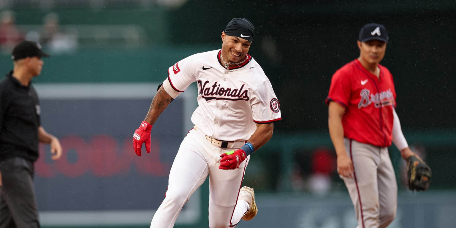 Daylen Lile hits 10th triple, sets Nationals rookie record