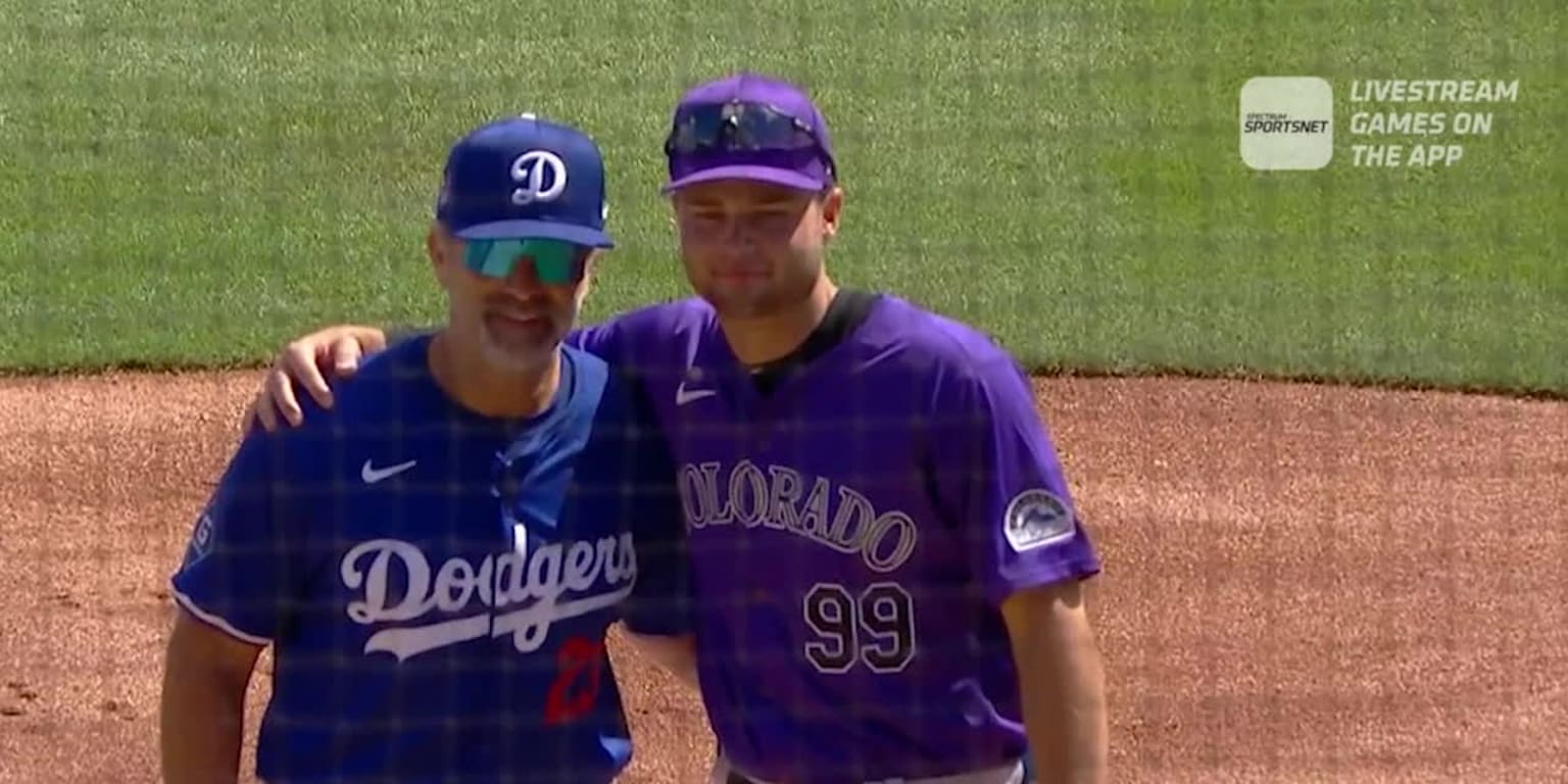 Eric Karros in dugout as son Kyle Karros plays