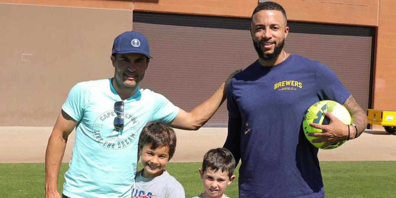 Devin Williams shows Landon Donovan his soccer skills