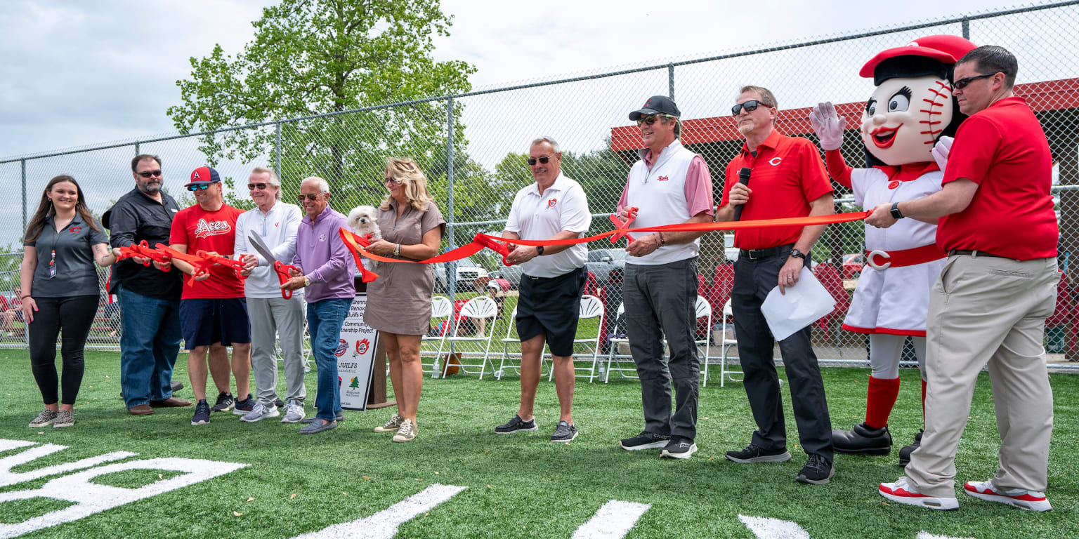 Reds Community Fund dedicates new turf infield at Marty Brennaman Field