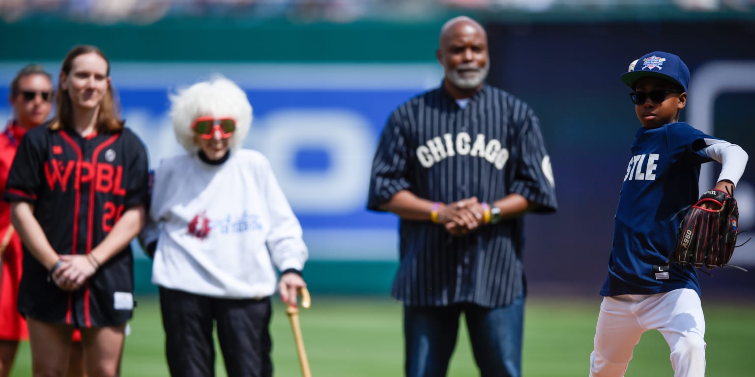 Maybelle Blair, baseball icons throw out first pitch at Nationals' 2026 ...