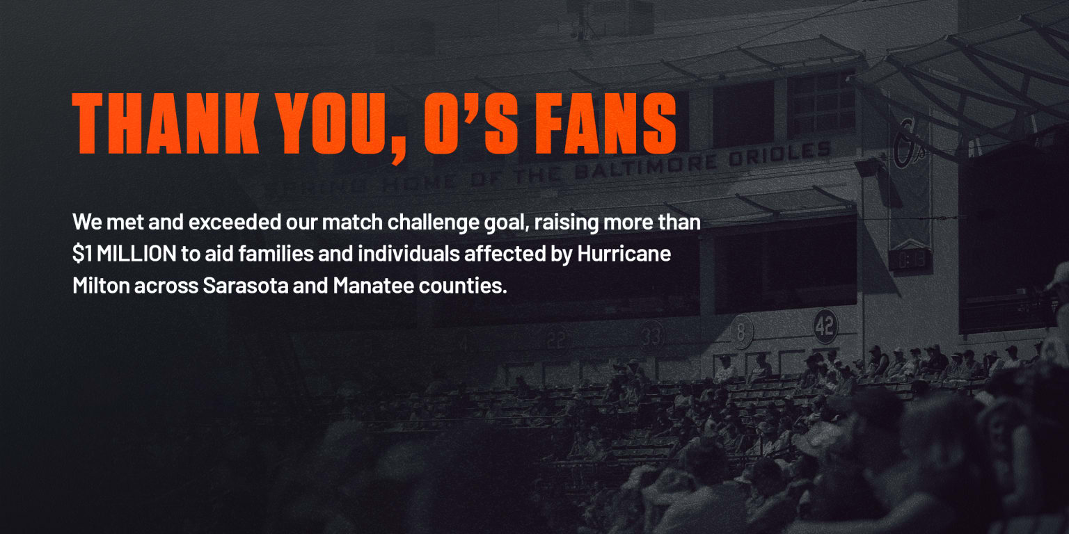 Press Release: Baltimore Orioles Support Hurricane Milton Relief Efforts