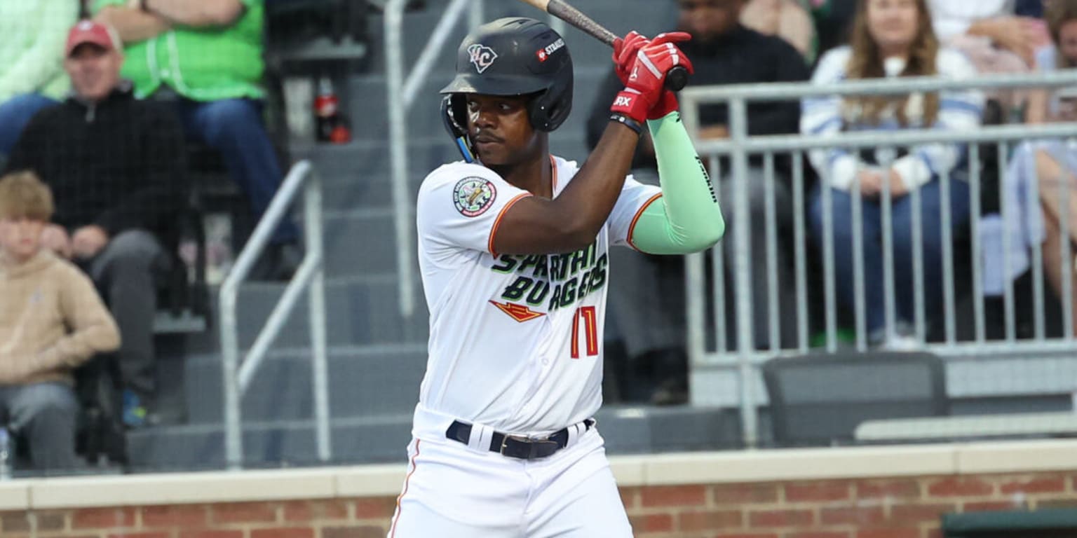Rangers prospect Keith Jones II hits grand slam while father is interviewed
