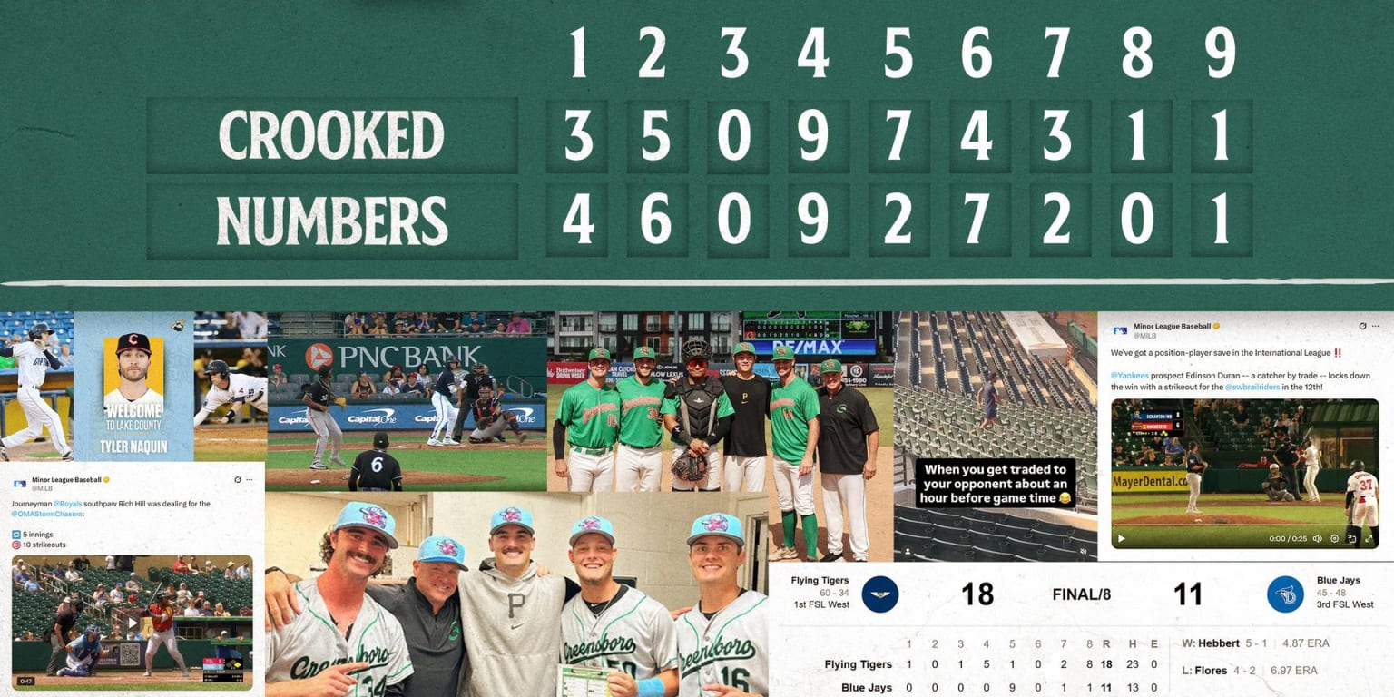 Crooked Numbers in Minor League Baseball from July 2025 from The ...