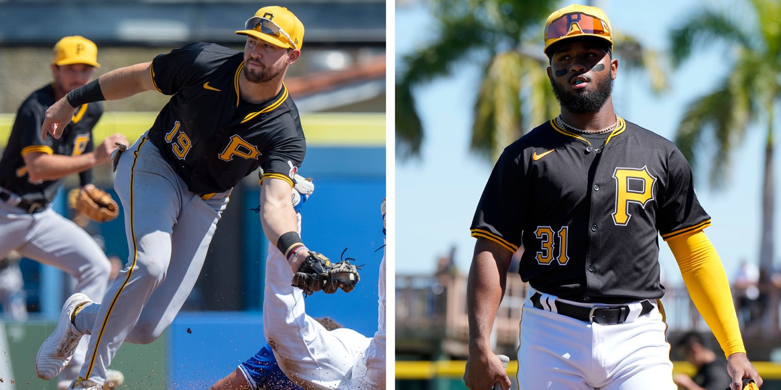 Jared Triolo and Liover Peguero battling for Pirates