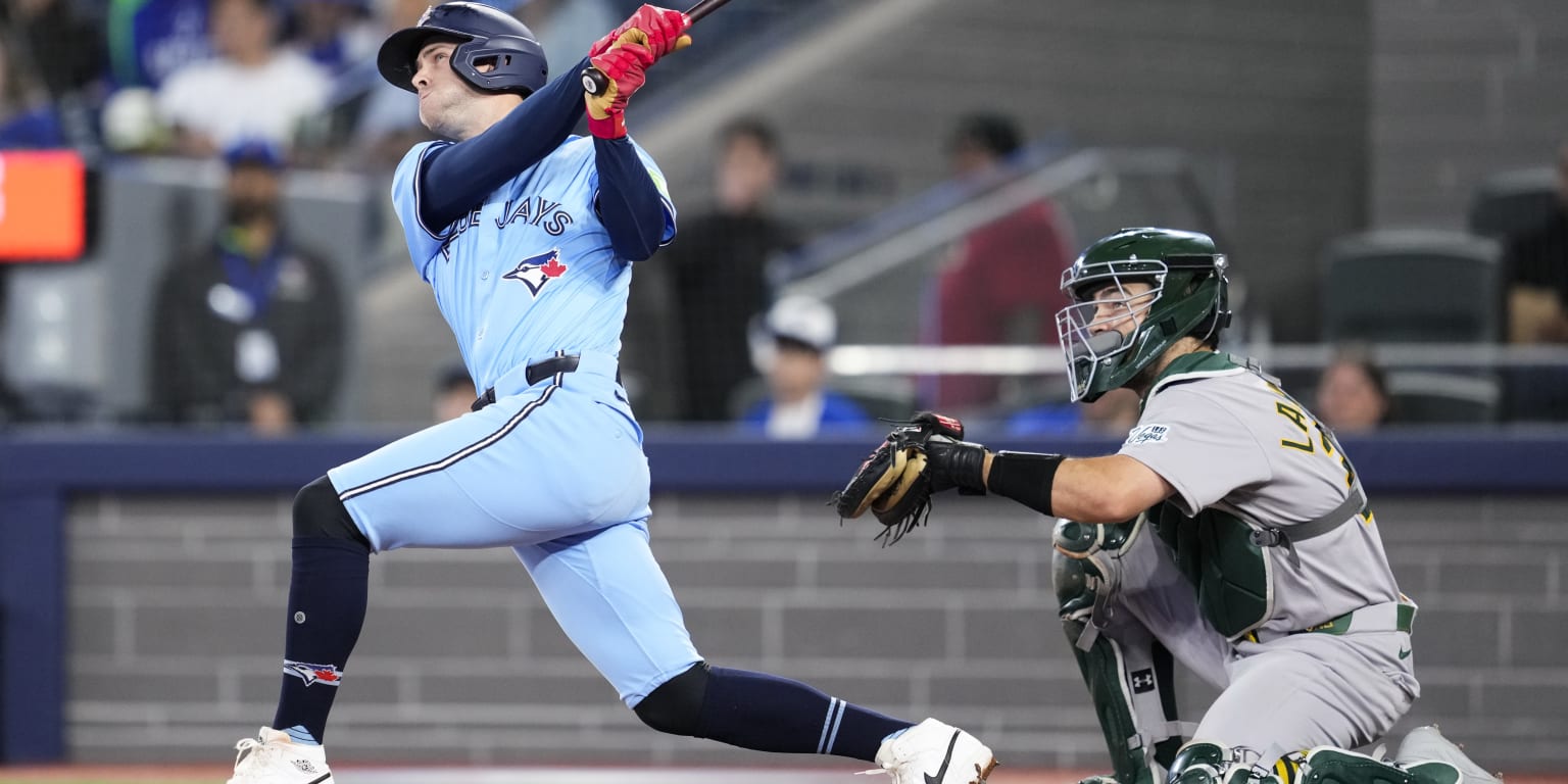 Blue Jays score eight runs in second inning against Athletics
