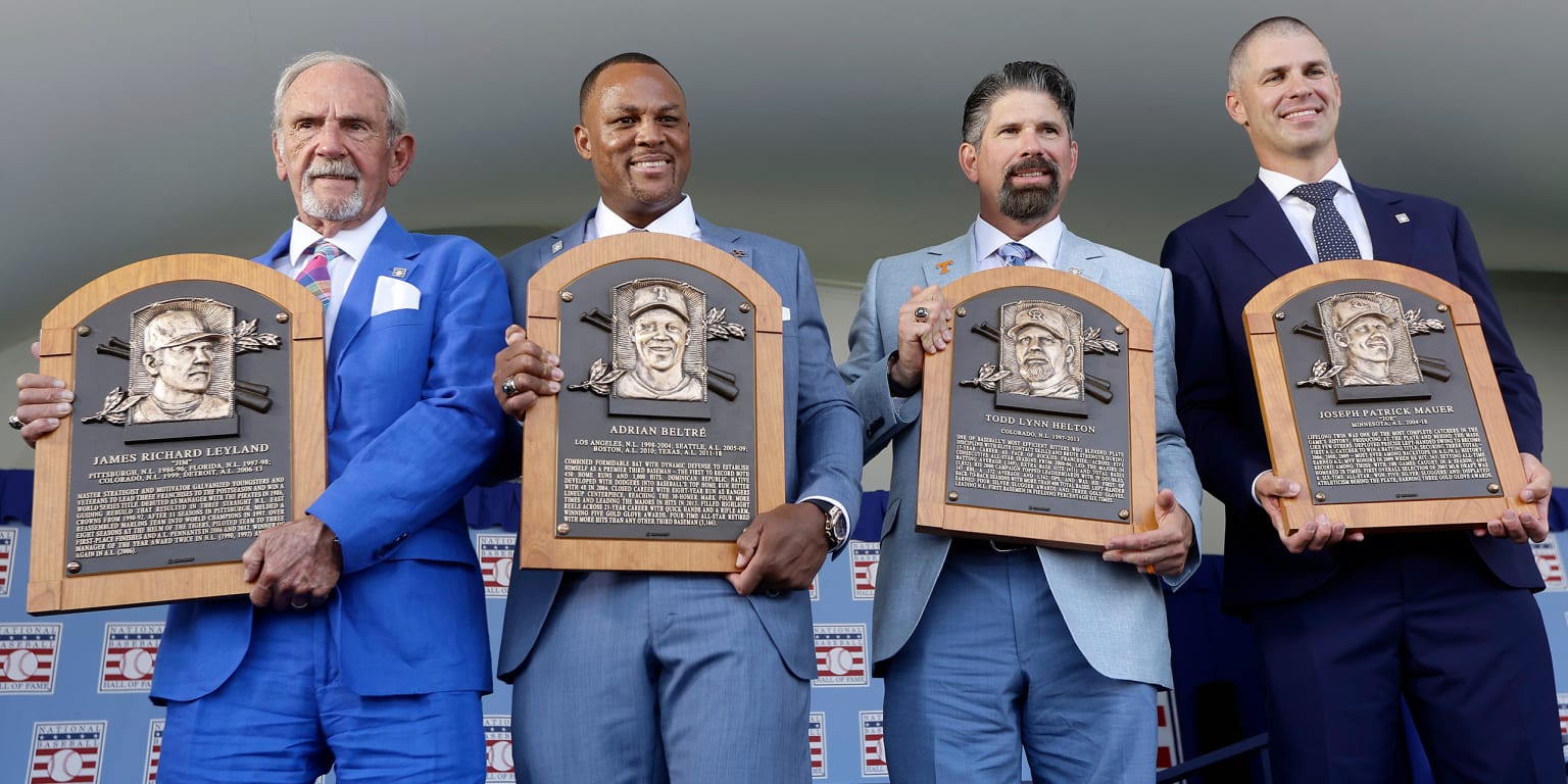 Adrian Beltré, Todd Helton, Joe Mauer, Jim Leyland inducted