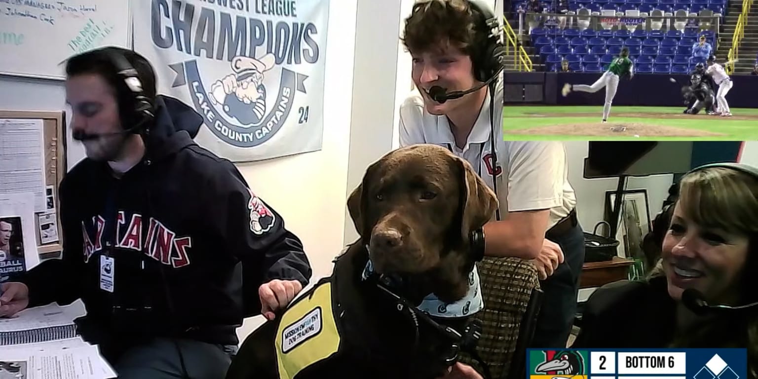 Bat dog Mokoro joins Lake County Captains broadcast