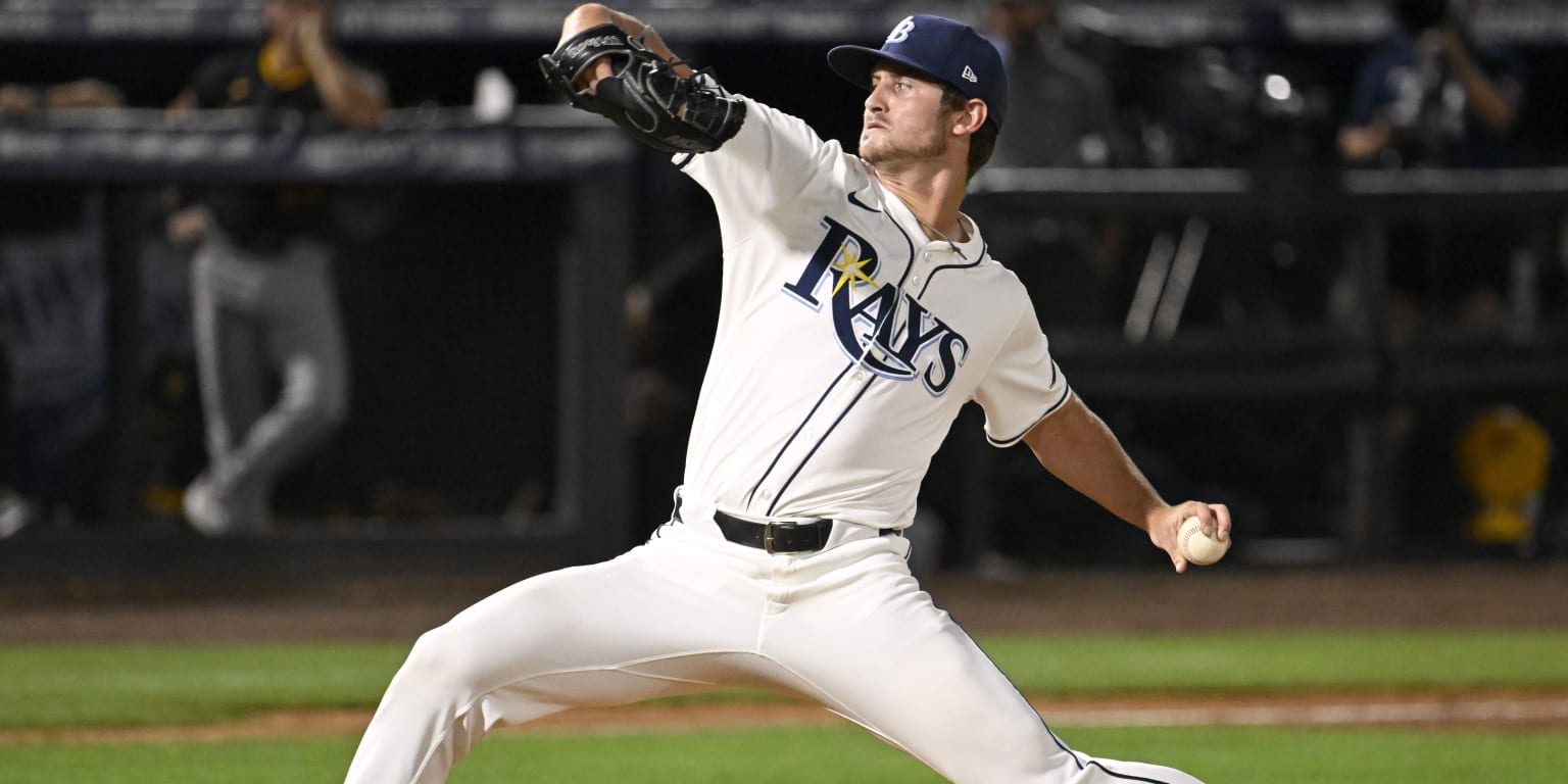 Mason Montgomery throwing at high velocity for Rays