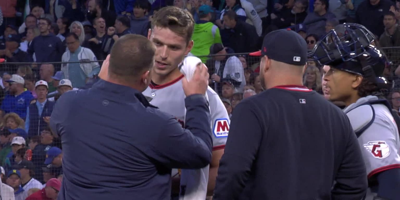 Cade Smith hit in face by 106.6 mph comebacker