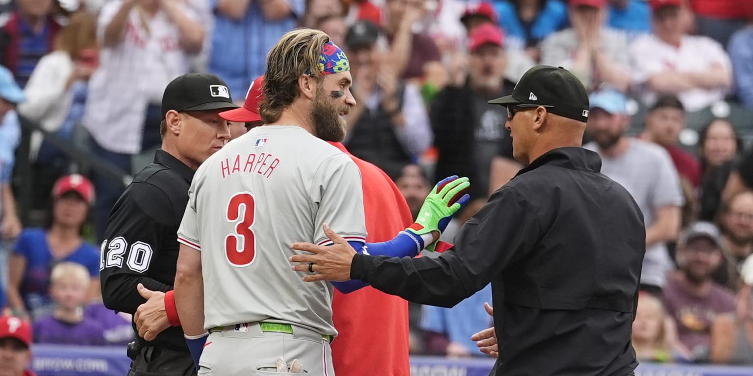 Bryce Harper ejected in Phillies loss to Rockies