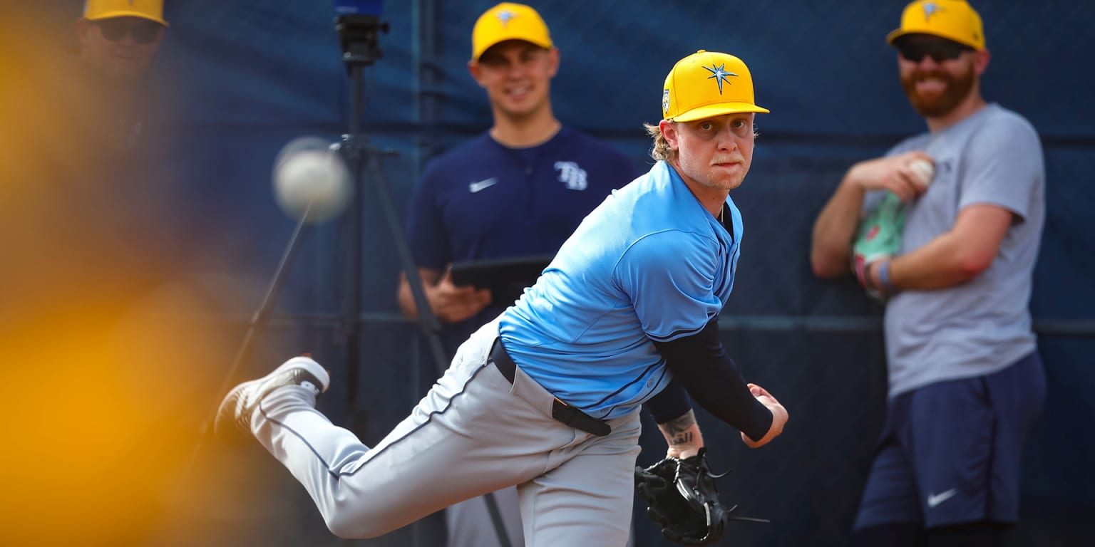 Healthy Shane Baz throws first Spring Training bullpen session