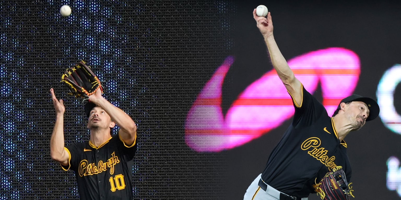 Bryan Reynolds showcases arm strength in right field