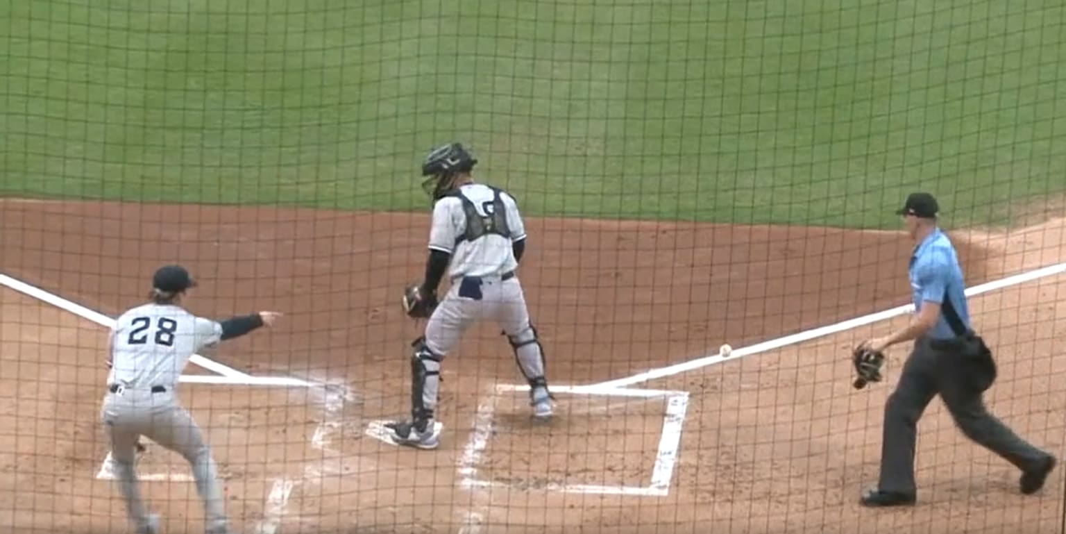 Wild Minor League play: ball blends into baseline