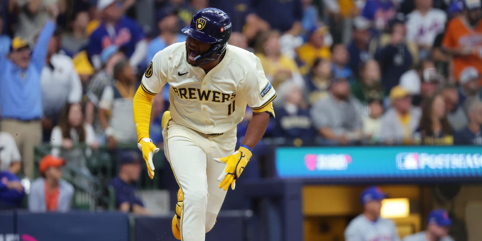 Jackson Chourio tallies multiple hits in postseason debut