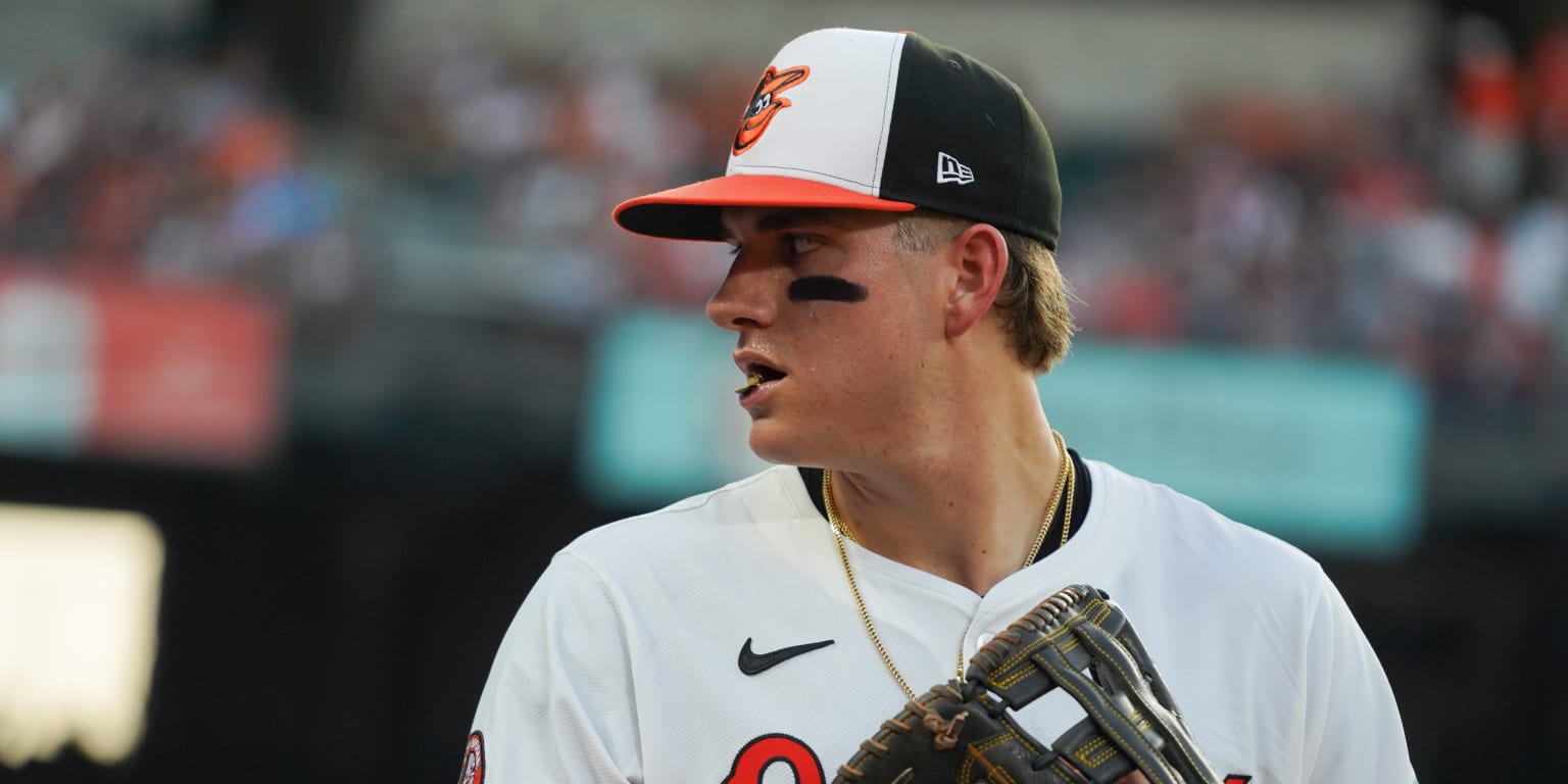 Coby Mayo working hard to master first base