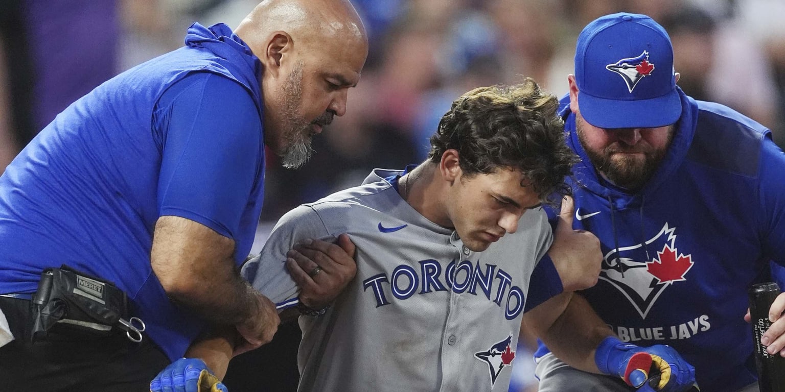 Joey Loperfido exits game after hit by pitch in right knee