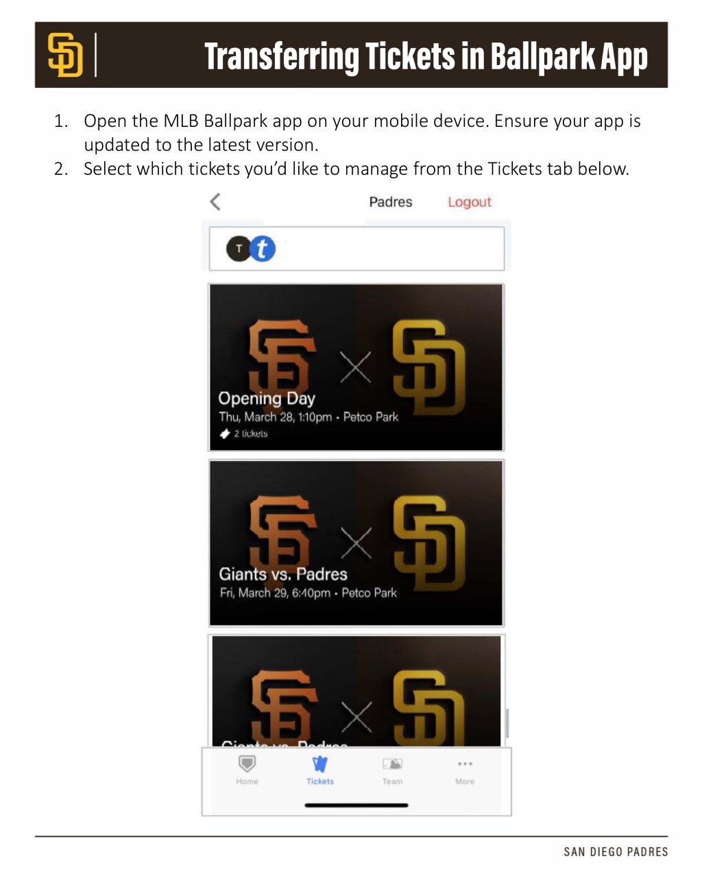 Digital Ticketing Guide | San Diego Padres