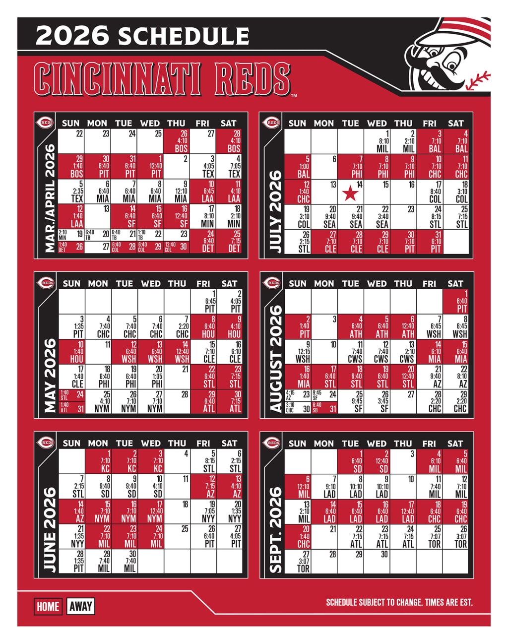 Printable Schedule | Schedule | Cincinnati Reds