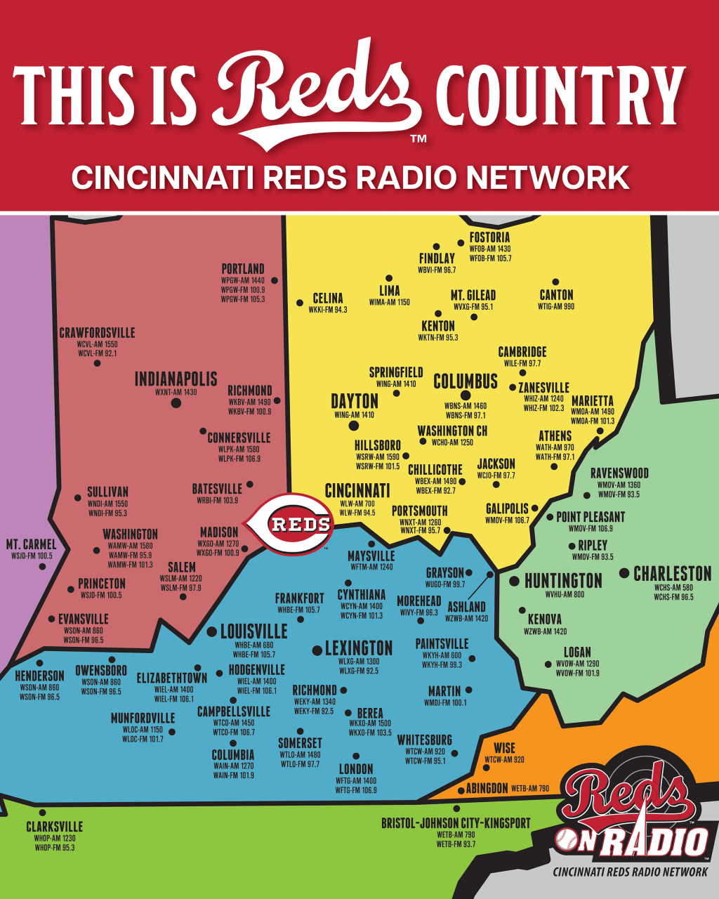 Reds on Radio Affiliates | Cincinnati Reds