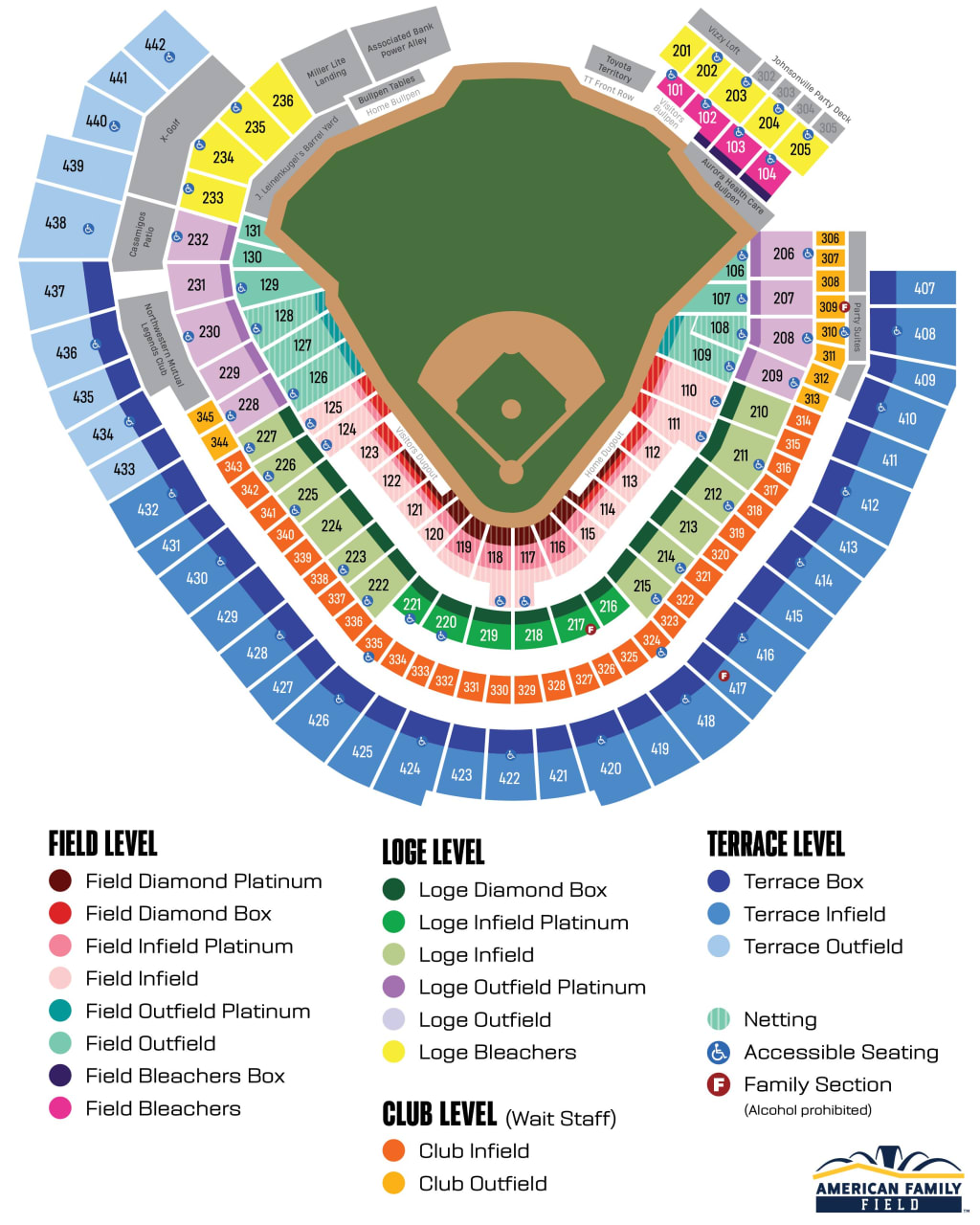 Seat Map | American Family Field | Milwaukee Brewers