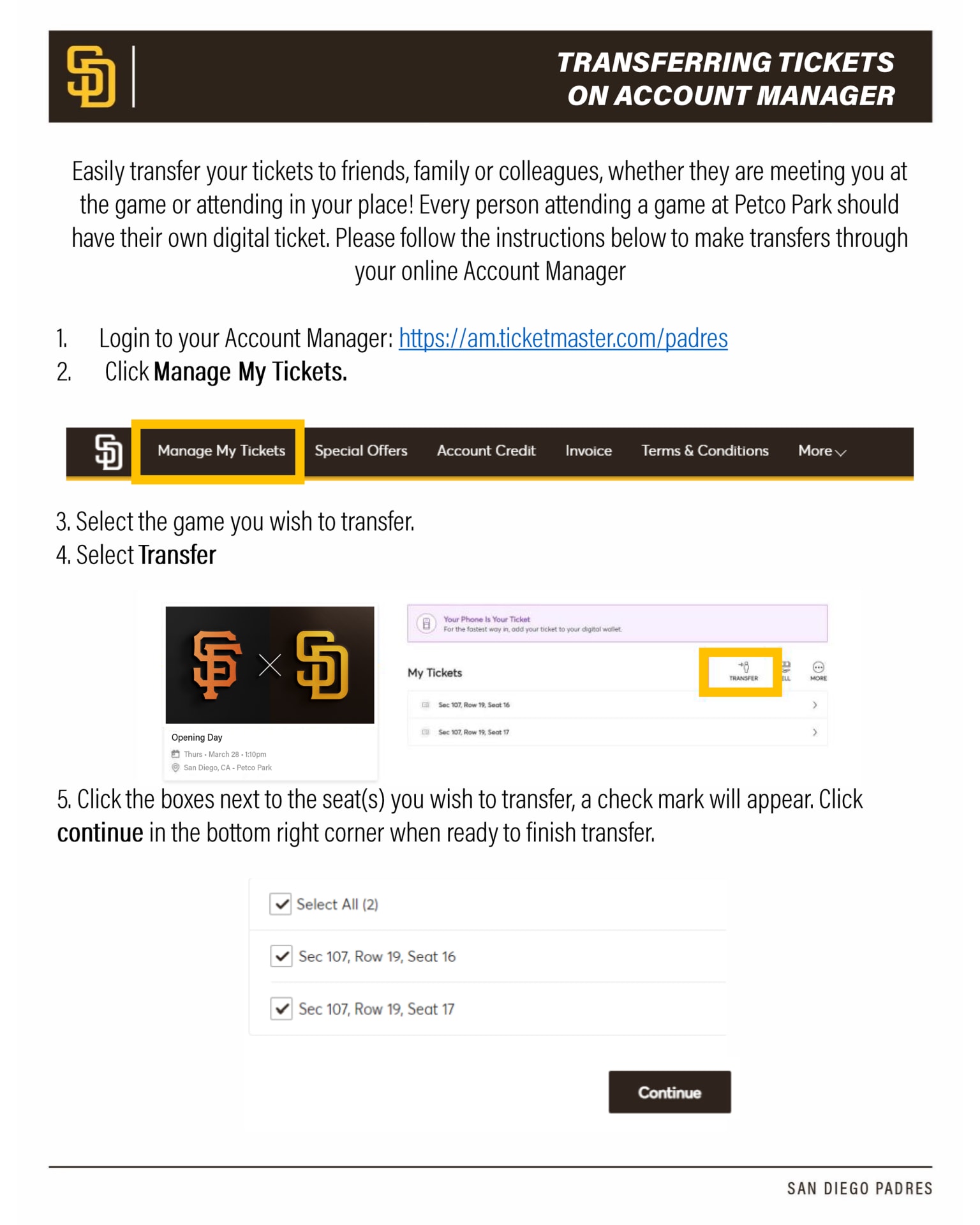 Digital Ticketing Guide | San Diego Padres