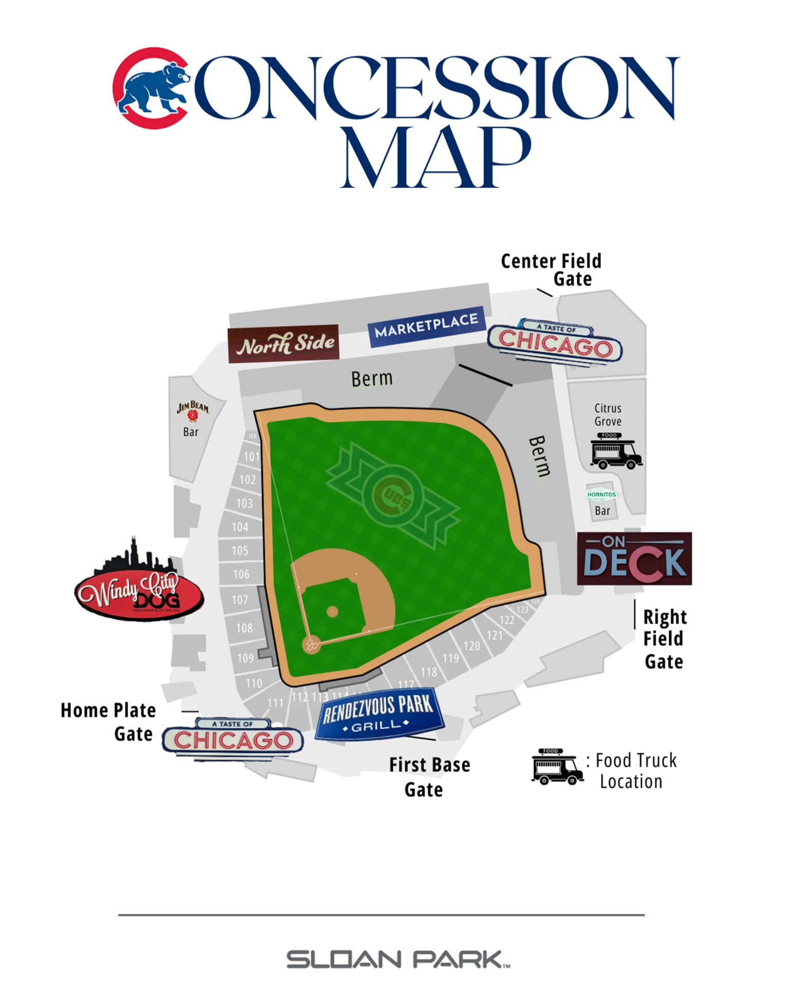 Concession Map | Sloan Park | Chicago Cubs
