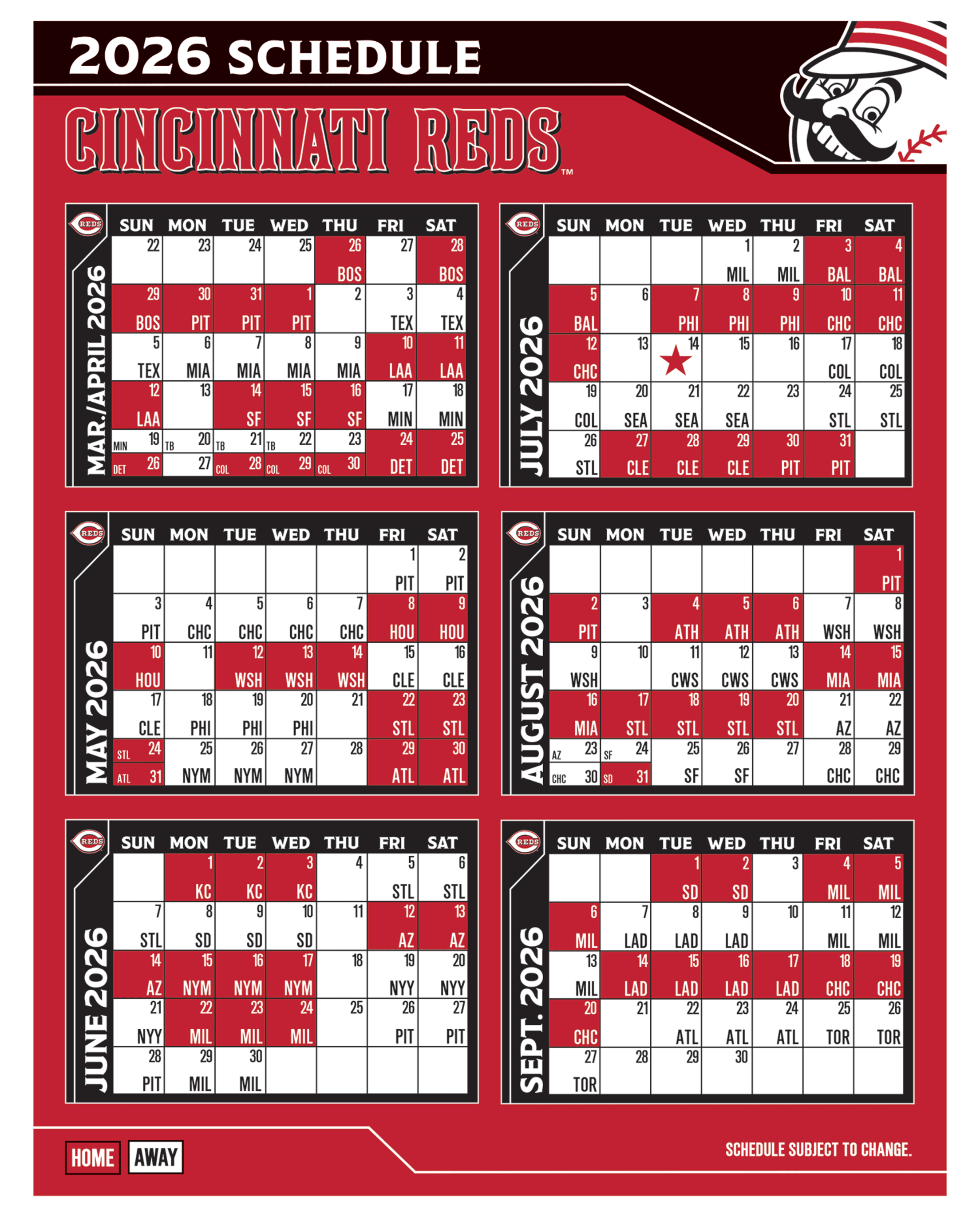 Printable Schedule | Schedule | Cincinnati Reds