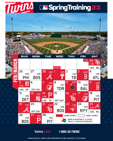 Printable Schedule | Minnesota Twins