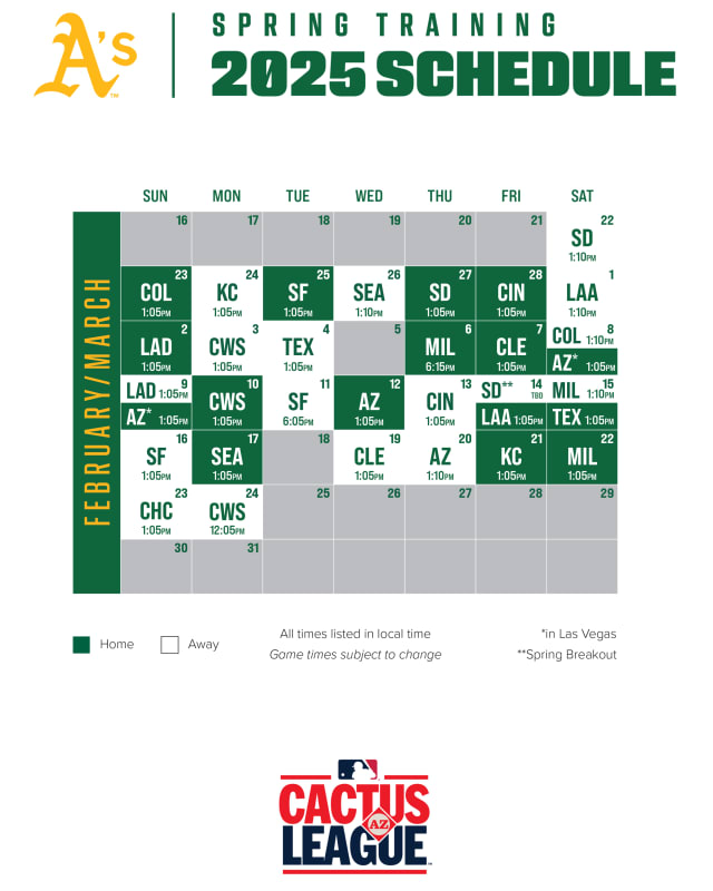 Printable Schedule | Athletics