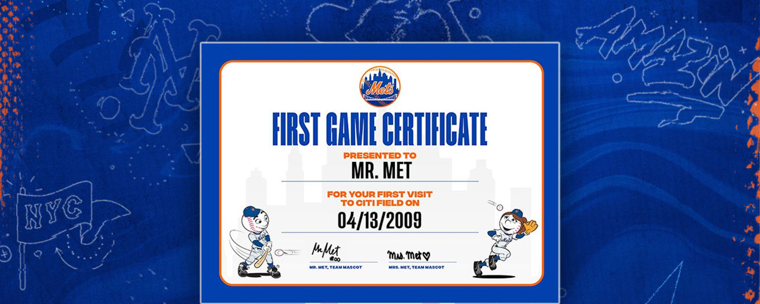 Mets First Game Certificate | New York Mets