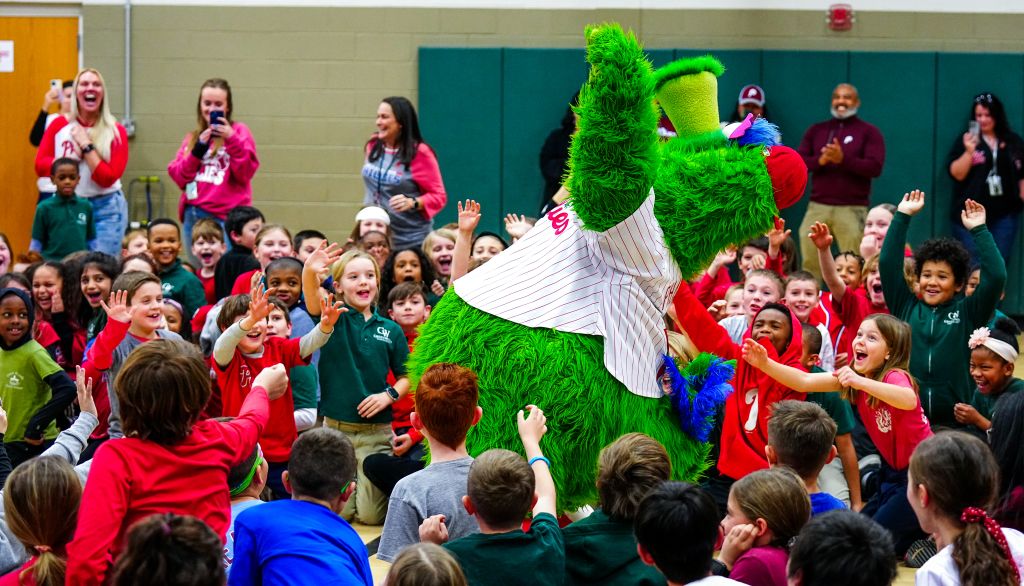 Phillies Winter Tour: Phanatic About Reading School Assembly ...