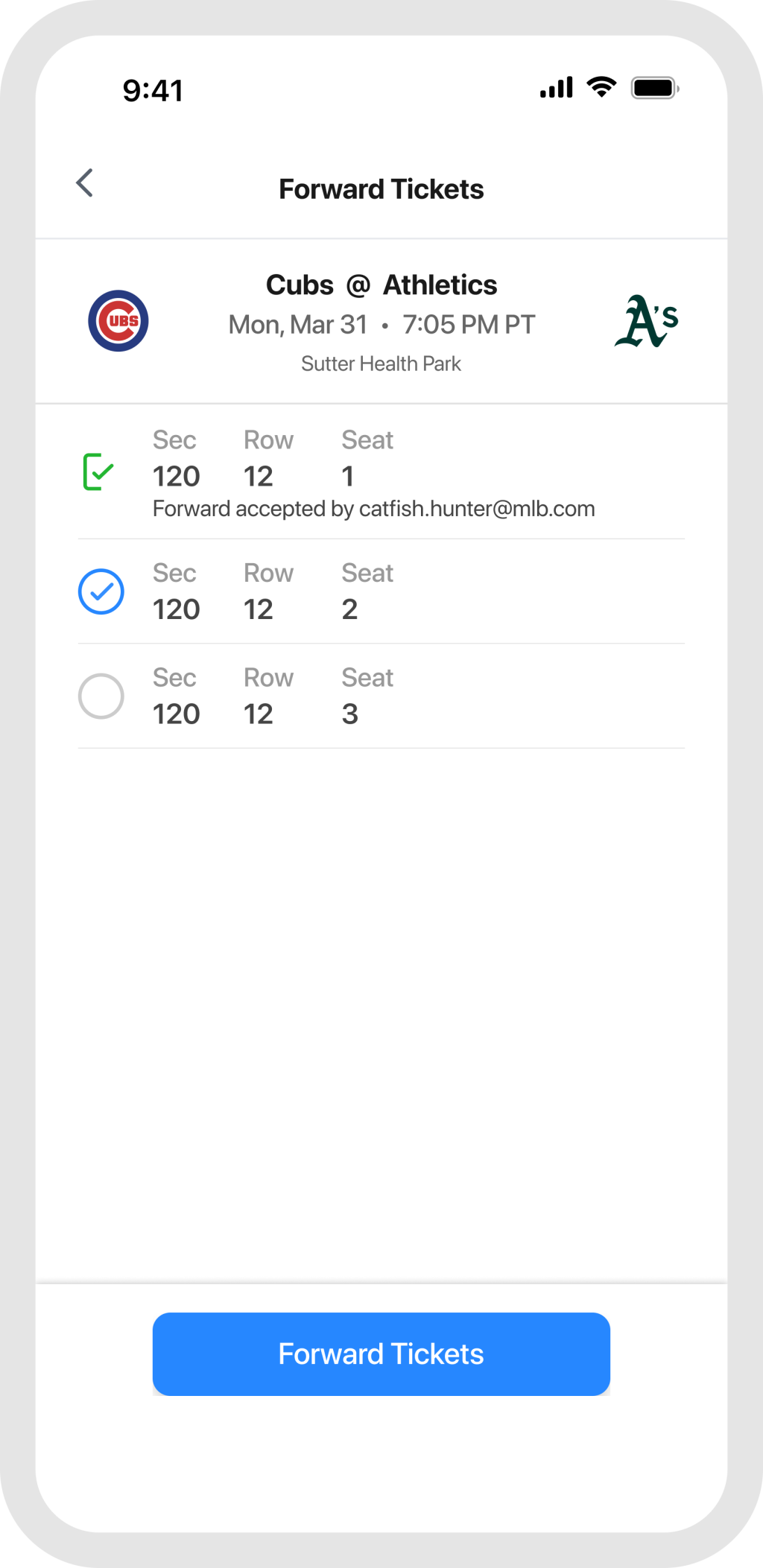MLB Ballpark App | Athletics