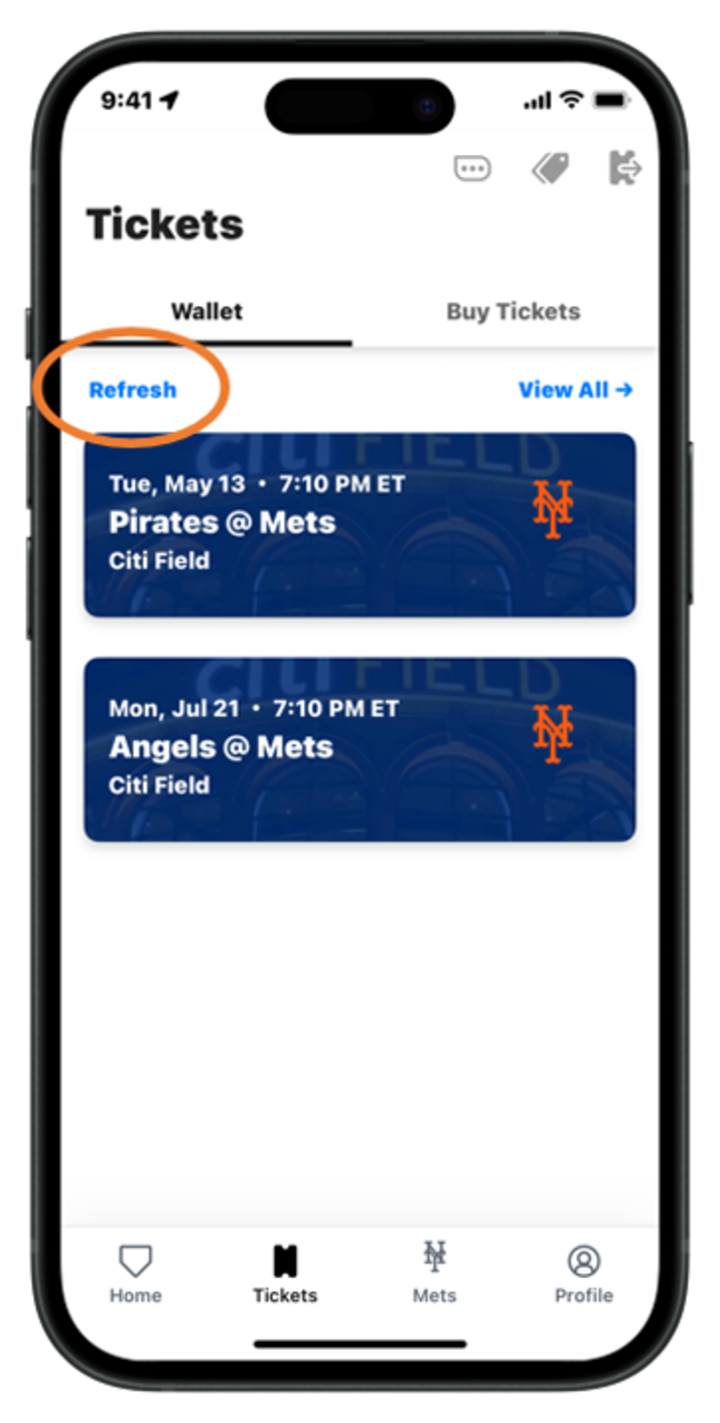 Digital Tickets | Login | New York Mets