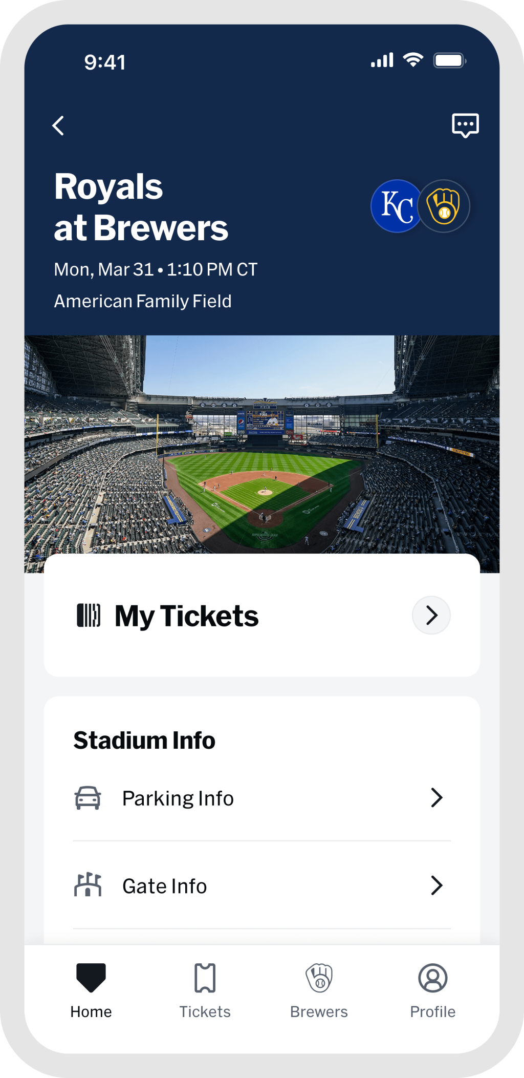 MLB Ballpark App | Milwaukee Brewers