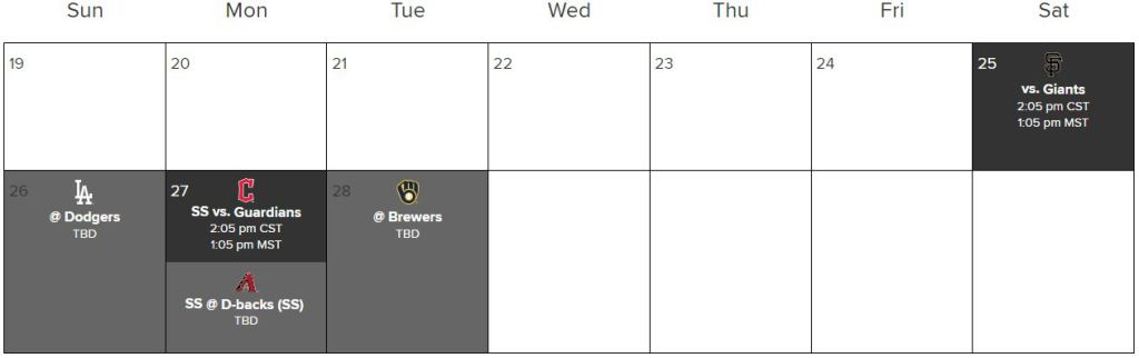 Spring Training Schedule | Sloan Park | Chicago Cubs